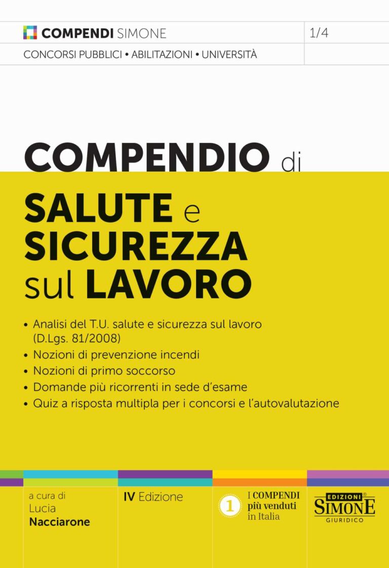 Compendio di Salute e sicurezza sul lavoro - 1/4 - Edizioni Simone ...